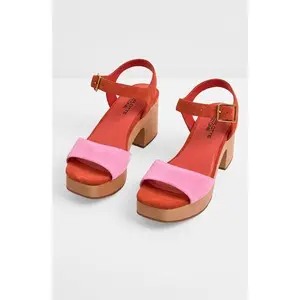 Charlotte Stone Mona Suede Clog Sandal Flamingo