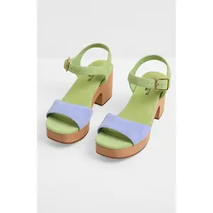 Charlotte Stone Mona Suede Clog Sandal Powder