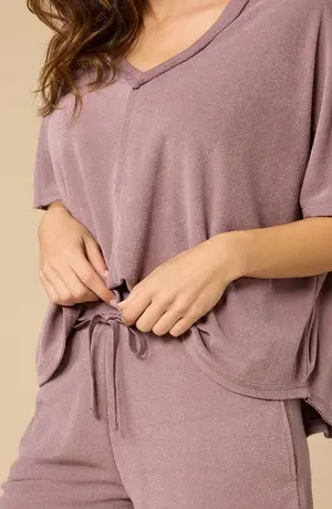 SOFTIES Terry Relaxed V-neck With Short Set