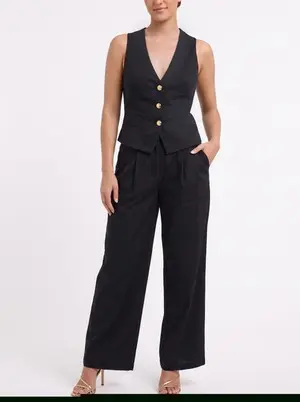 Rachel Rachel Roy Annie Peplum Jumpsuit - Black