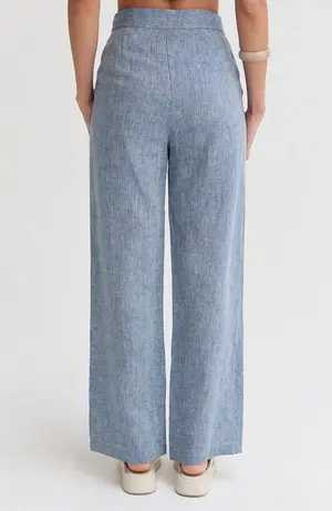 CRESCENT Linen Wide-leg Trousers