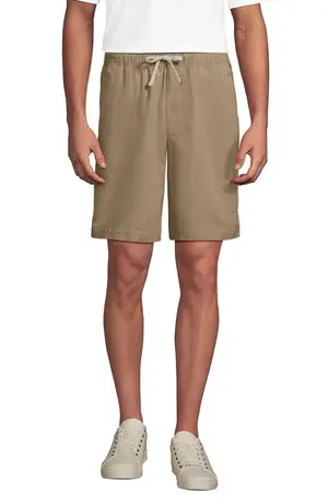 LANDS' END 9" Pull-on Deck Shorts - Desert Tan
