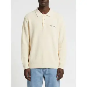 WALKER & HUNT Lando Oversized Polo Collar Sweater - Cream
