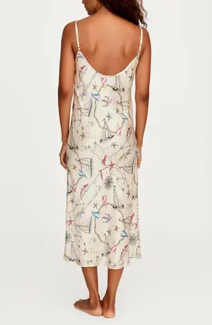 PETITE PLUME Cosette Regatta Royale Mulberry Silk Nightgown