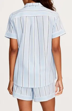 PETITE PLUME Coastal Stripe Cotton Twill Short Pajamas