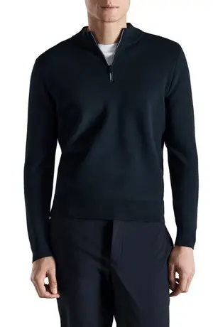 Mango Quarter Zip Sweater - Navy