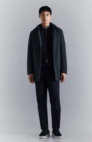 Mango Packable Water-repellent Parka - Navy