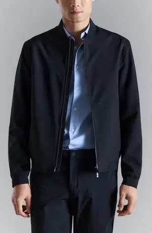 Mango Water Repellent Bomber Jacket - Navy