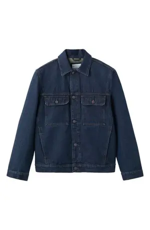 Mango Cotton Denim Trucker Jacket - Open Blue