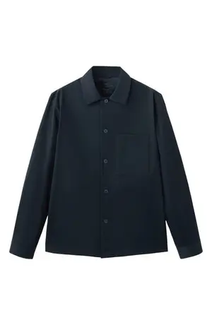 Mango Woven Overshirt - Navy