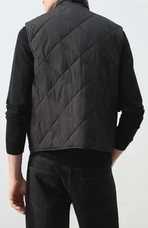Mango Quilted Water Repellent Vest - Black