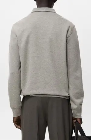 Mango Regular Fit Quarter Zip Pullover - Greige