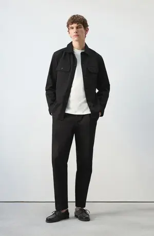 Mango Pleated Straight-leg Trousers - Black