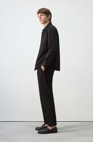 Mango Pleated Straight-leg Trousers - Black