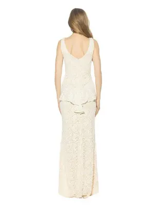ALEXIA ADMOR Perrin Boatneck Ruffle Gown
