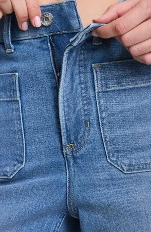 Spanx Authentic 360 Patch Pocket Crop Wide Leg Jeans - Elysian