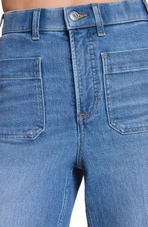 Spanx Authentic 360 Patch Pocket Crop Wide Leg Jeans - Elysian