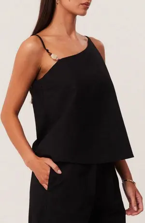 SNDYS. Ismene Asymmetrical One Shoulder Top - Black