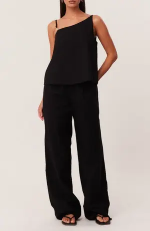 SNDYS. Ismene Asymmetrical One Shoulder Top - Black