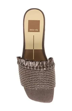Dolce Vita Lenya Slide Sandal - Chocolate Raffia