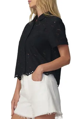 Joe's Jeans Cotton Broderie Anglaise Button-up Shirt - Black