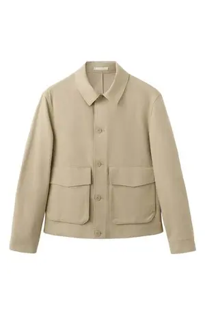Mango Cotton Blend Jacket - Beige