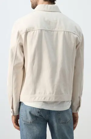 Mango Cotton Denim Jacket - Ecru