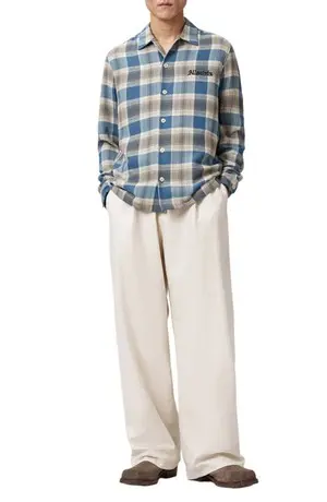 ALLSAINTS Alta Plaid Cotton Flannel Button-up Shirt