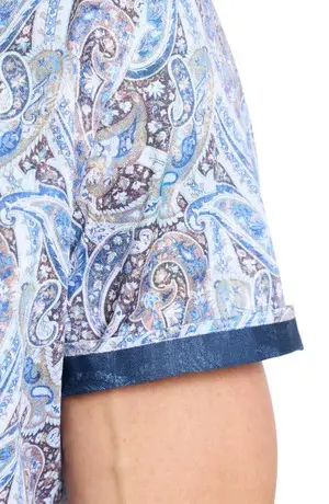 Robert Graham Melrose Short Sleeve Stretch Cotton Button-up Shirt