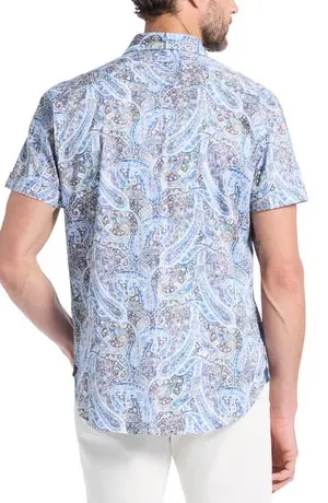 Robert Graham Melrose Short Sleeve Stretch Cotton Button-up Shirt