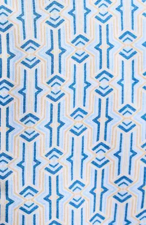 Robert Graham Napier Short Sleeve Stretch Cotton Button-up Shirt - Blue Multi