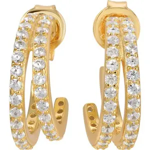 NATIVE GEM Evil Twin Double Huggie Hoop Earrings