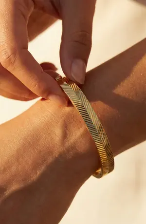 NATIVE GEM Plated Sunray Bangle Bracelet