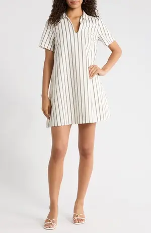 SUGARLIPS Kamara Stripe Cotton Shirt Dress
