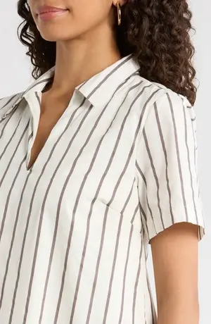 SUGARLIPS Kamara Stripe Cotton Shirt Dress