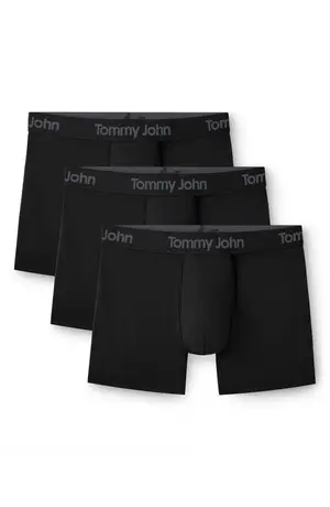 Tommy John 3-pack Air Cool Mesh 4-inch Boxer Briefs - Black