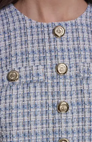 Karl Lagerfeld Sleeveless Tweed Popover Dress