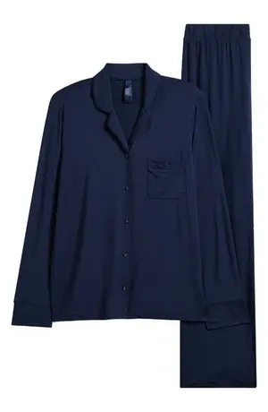 SKIMS Sleep Piped Pajamas - Navy
