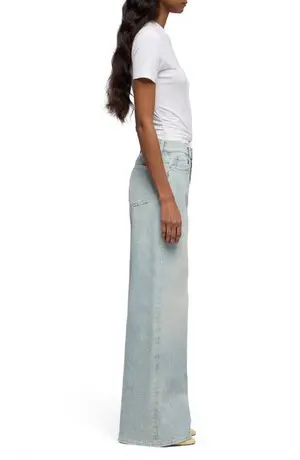 7 For All Mankind Lotta High-waist Wide-leg Jeans - Stripes