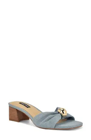 Nine West Gerry Block Heel Sandal - Dark Blue