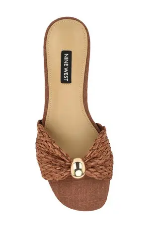 Nine West Gerry Block Heel Sandal - Medium Brown