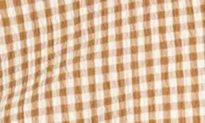 WAYF Aria Gingham Ruffle Miniskirt - Tan