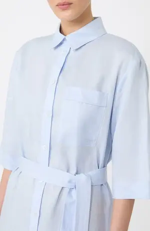 MM BY MAX MARA Tabella Belted Linen Shirt Dress