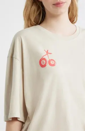 Junk Food 8 Ball Cherries Oversized Cotton Graphic T-shirt