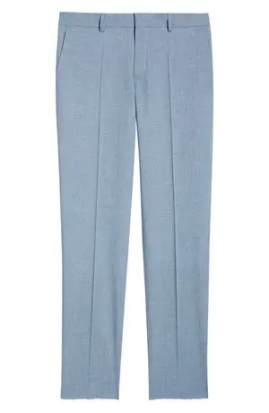 BOSS Genius Slim-fit Virgin Wool-blend Dress Pants - Open Blue
