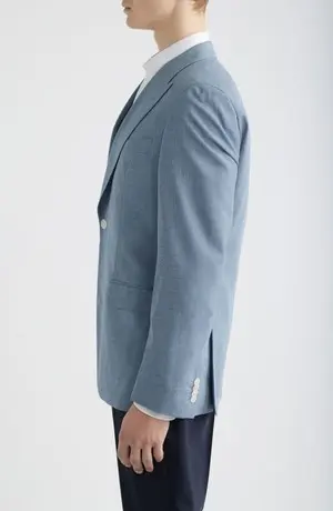 BOSS Hutson Wool Blend Jacket - Open Blue