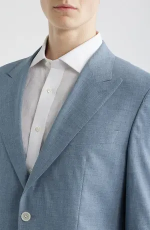 BOSS Hutson Wool Blend Jacket - Open Blue