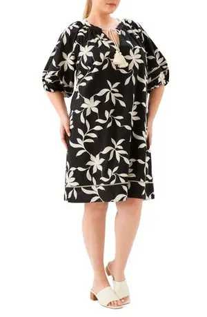 Karen Kane Floral Embroidered Cotton Shift Dress