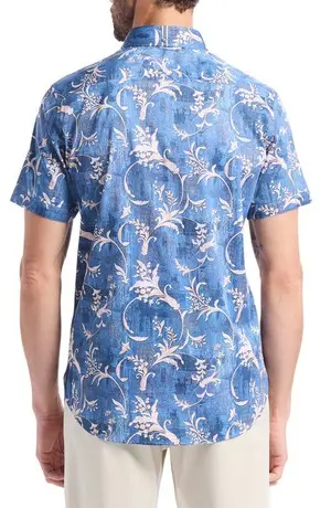 Robert Graham Junipero Short Sleeve Stretch Cotton Button-up Shirt