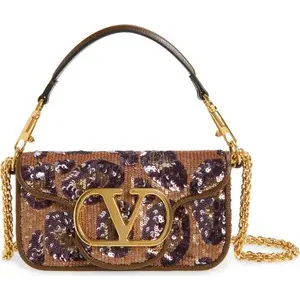 Valentino Garavani Small Loco Sequin Silk Shoulder Bag - Blue Multi